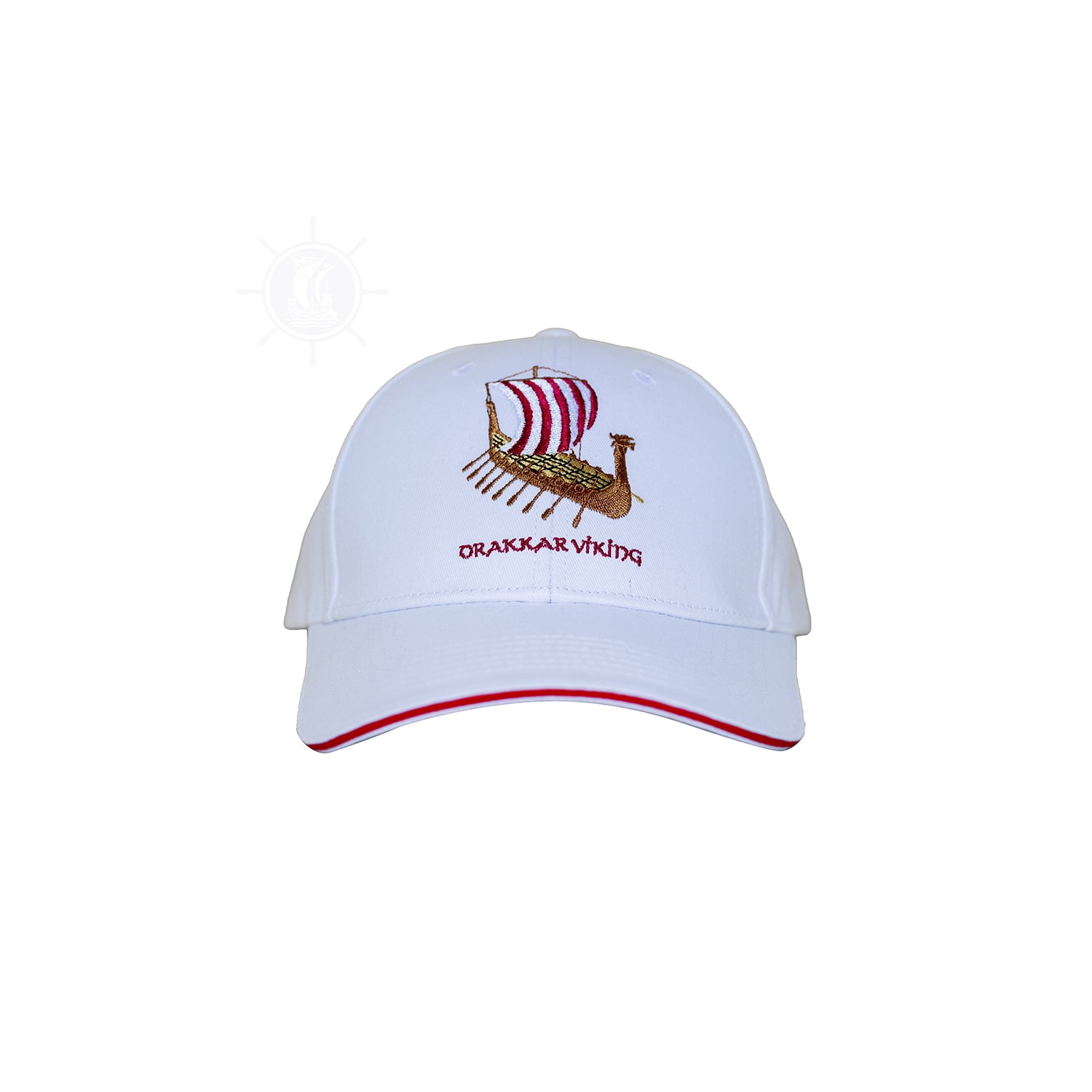 Old Modern Handicrafts Drakkar Viking Embroidered Cap in White by ...