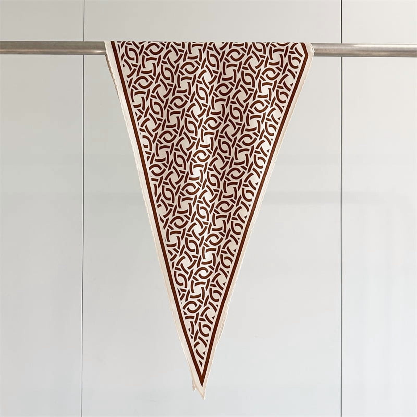 Old Money Style Silk Wool Scarf, Diamond Shape Lace Trim Lightweight ...