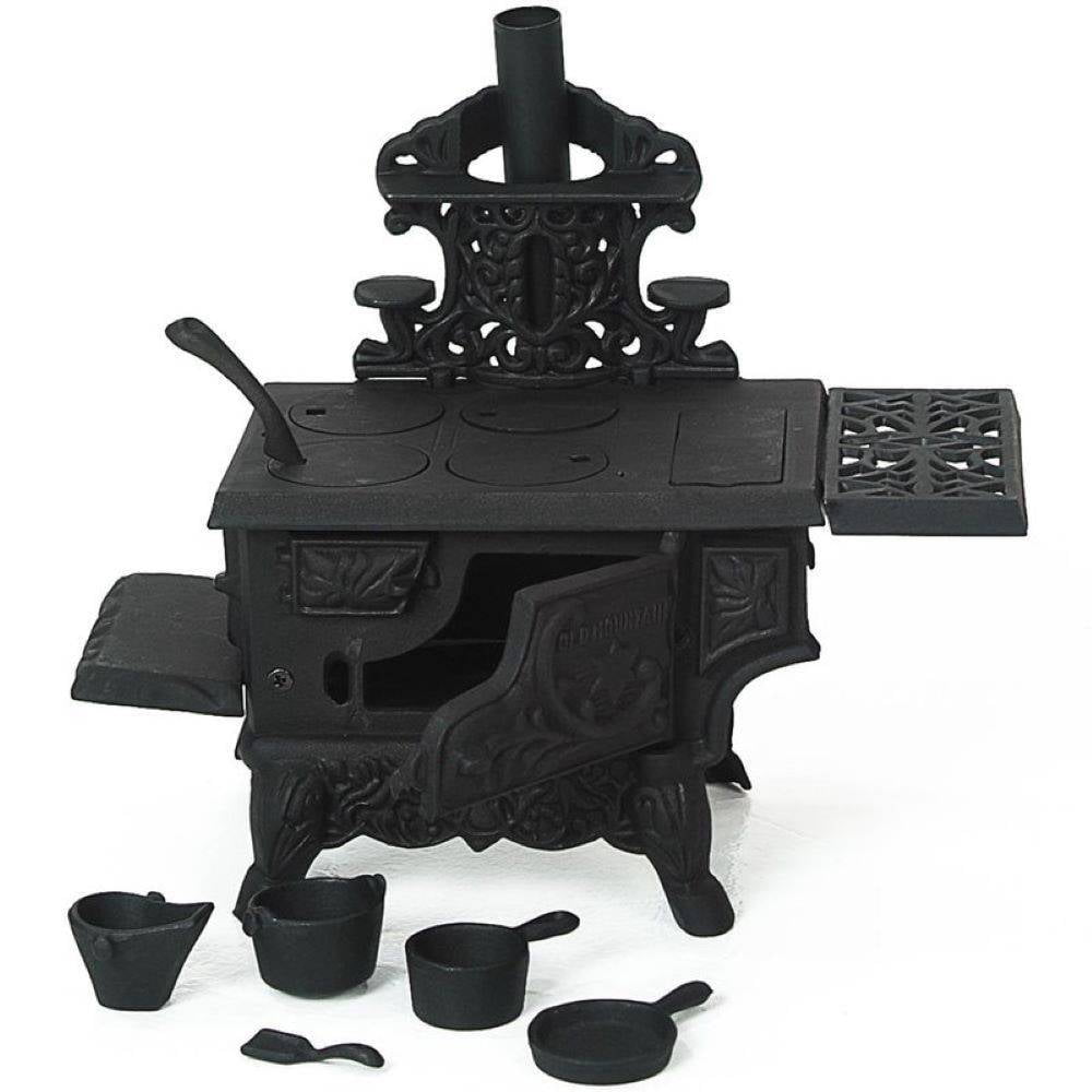Old Mountain Cookware Miniature Replica Cast Iron Wood Cook Stove 12 ...