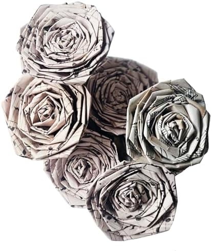 Old Music Notes Paper Rose Bouquet Vintage Home Decor Artificial Flora ...