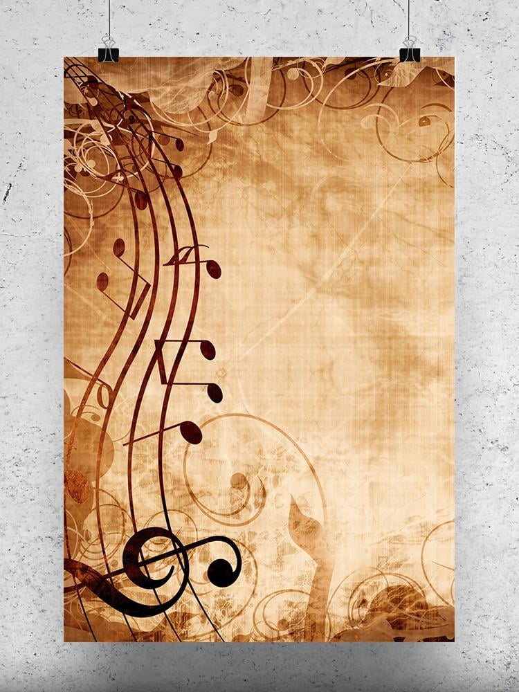 Old Musical Notes Poster -Image by Shutterstock - Walmart.com