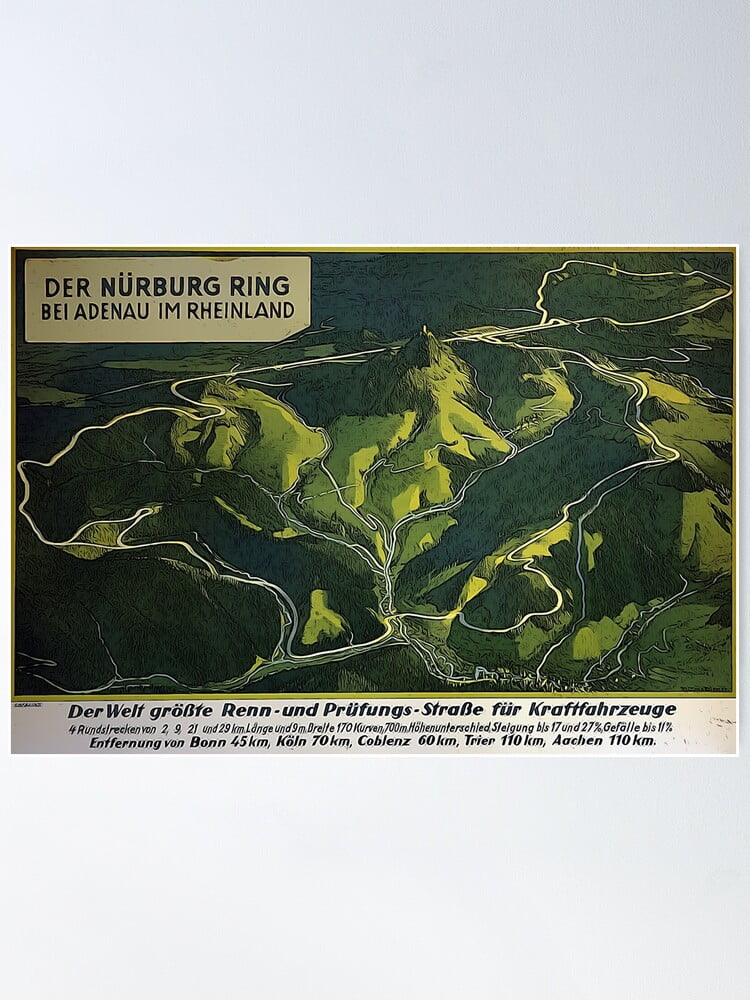 Old Nürburgring Nordschleife Map Poster - Walmart.com