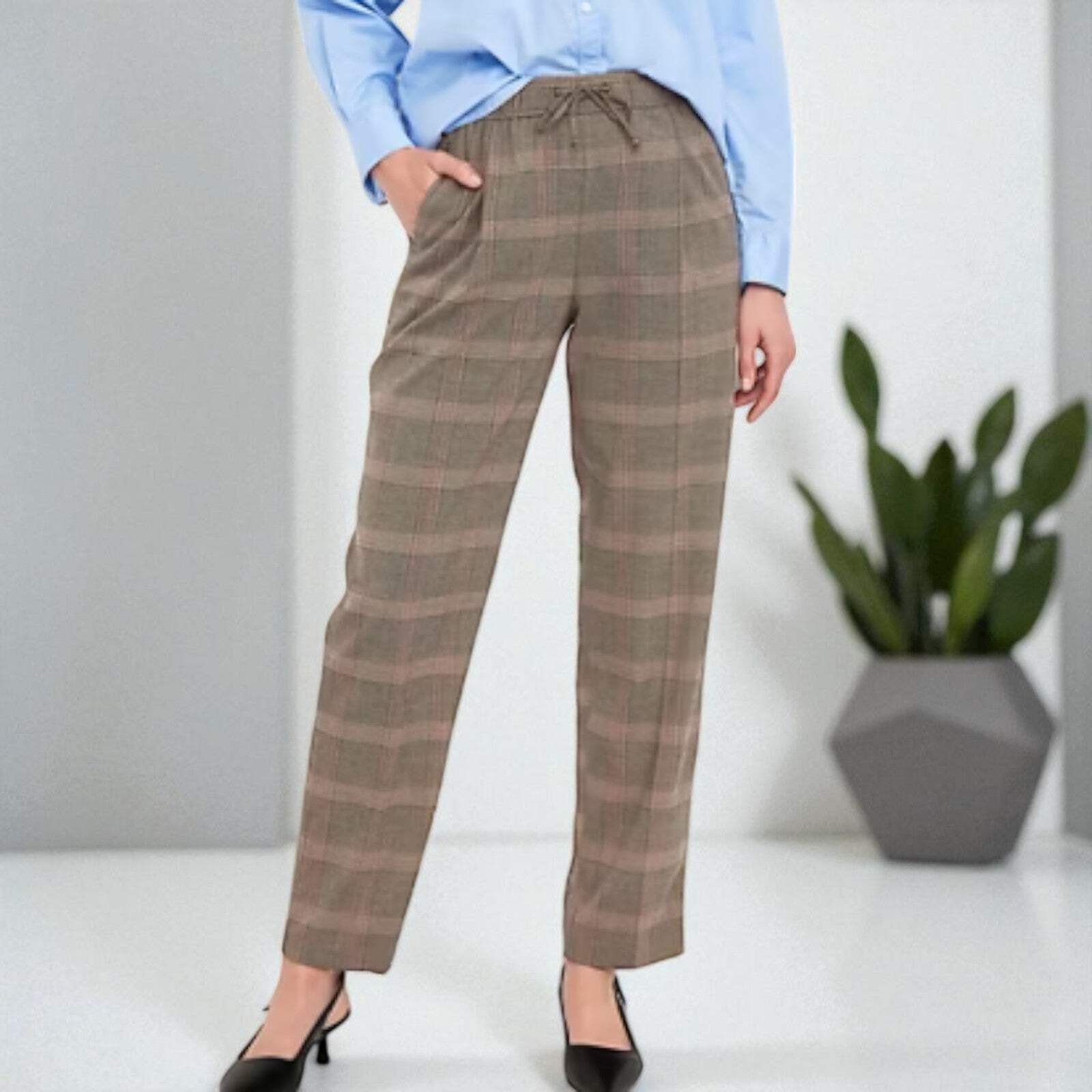 Old Navy High-Waisted Billie Straight Plaid Ankle Pants NWT #798037 XS ...
