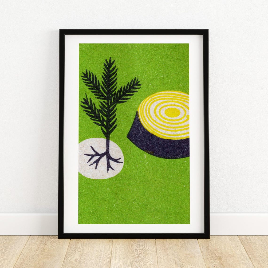 Old And New Tree - Matchbox Print - Aesthetic Wall Art - Vintage ...