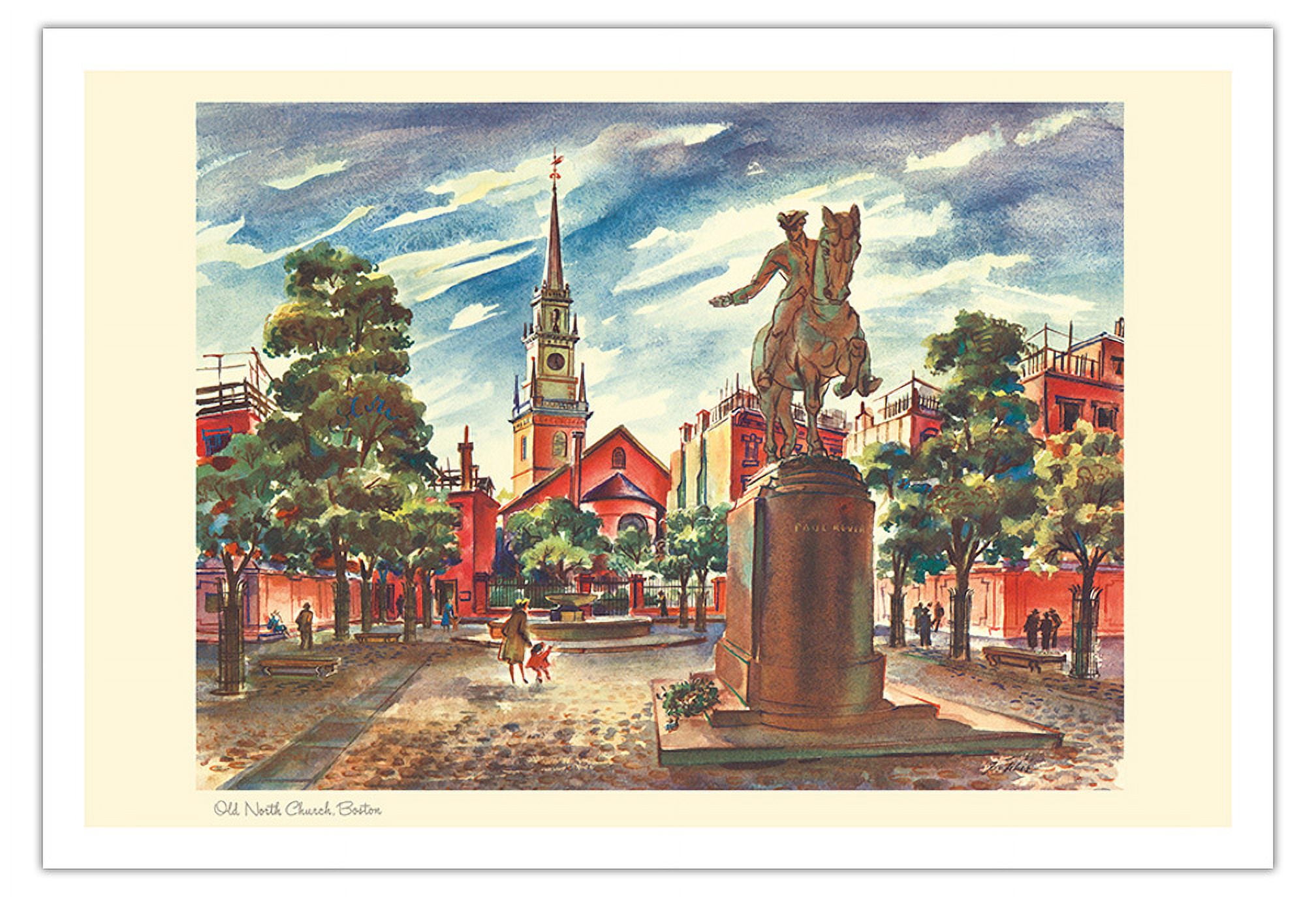 Old North Church - Boston Massachusetts - United Air Lines - Vintage ...