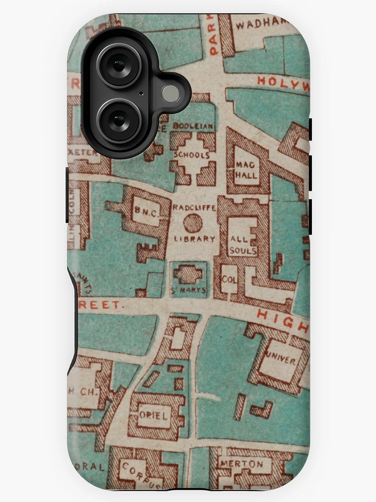 Old Oxford Map 1860 Case iPhone 11 12 13 14 15 16 Pro Max Vintage ...