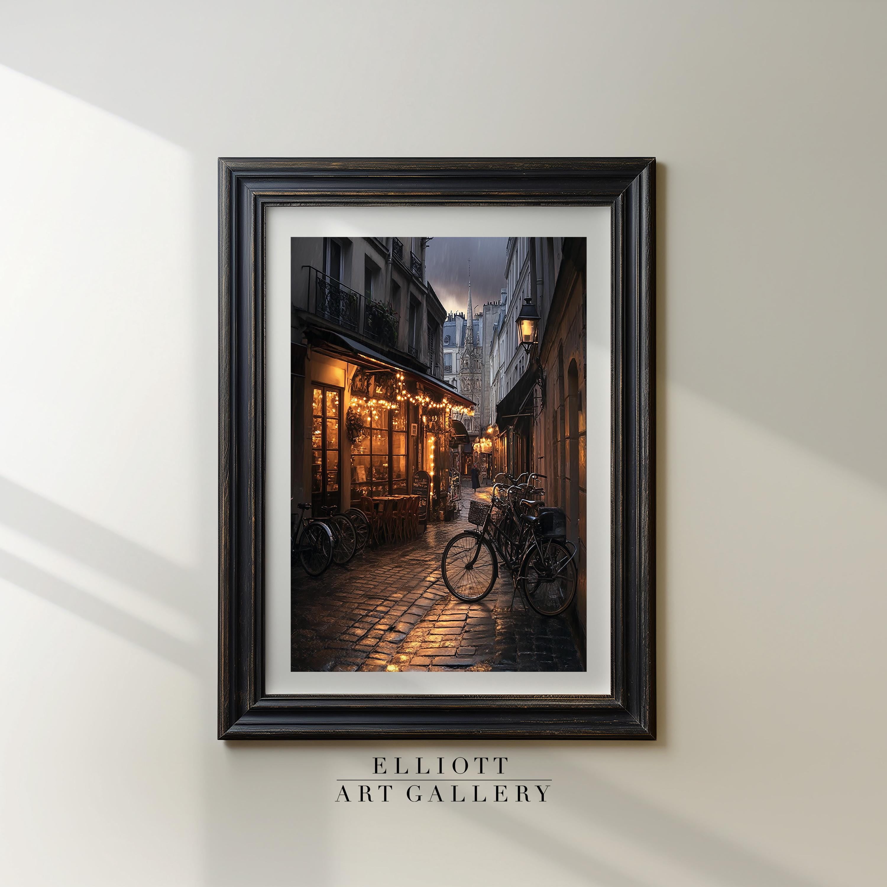 Old Paris Side Street Village Street Scene Modern Scene Home Decor ...