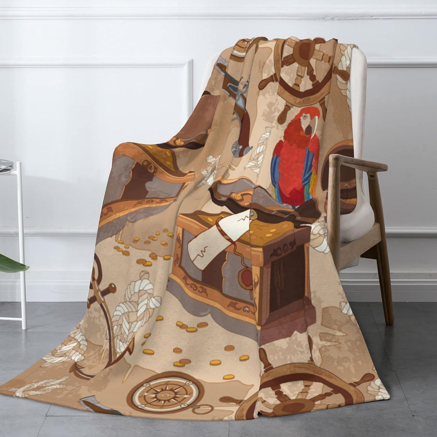 Old Pirate Treasure Map Blanket for Couch Bed Throw Blanket, Aesthetic ...