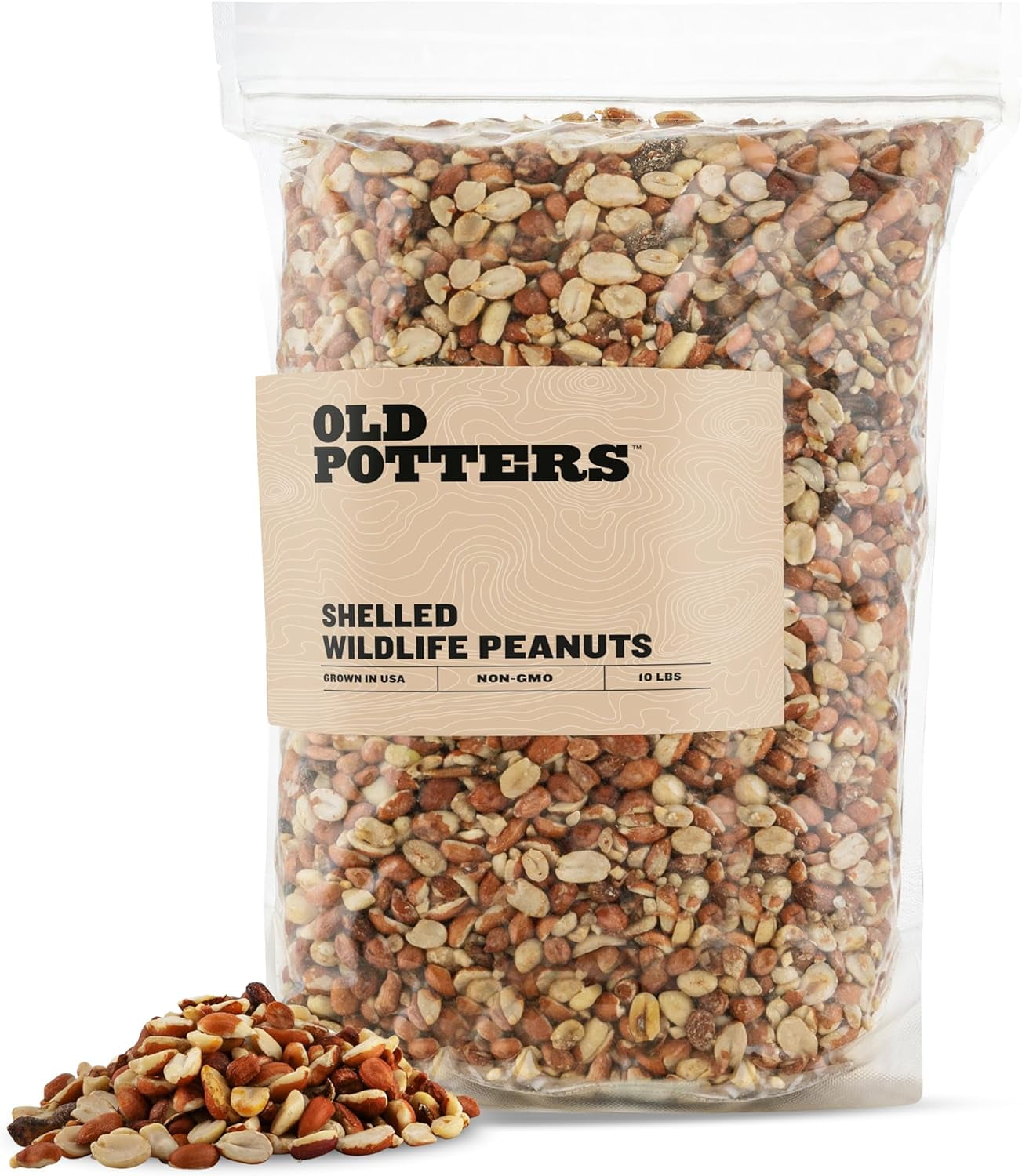 Old Potters Wildlife Shelled Peanuts, 10 lbs for Birds, Squirrels, and ...