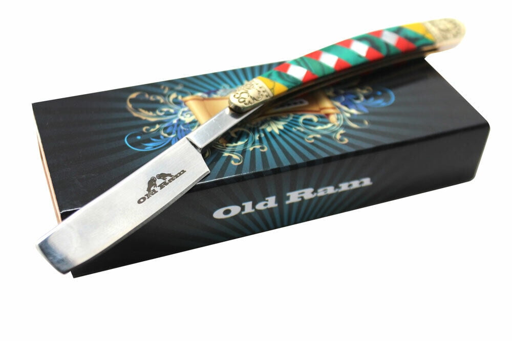 Old Ram Collection Barber Straight Razor Style Manual Folding Knife ...