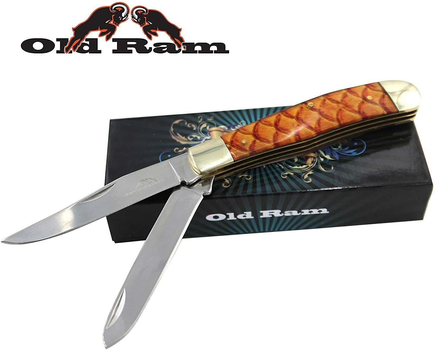 Old Ram Collection Everyday Carry Manual Folding Trapper Knife w/Smooth ...