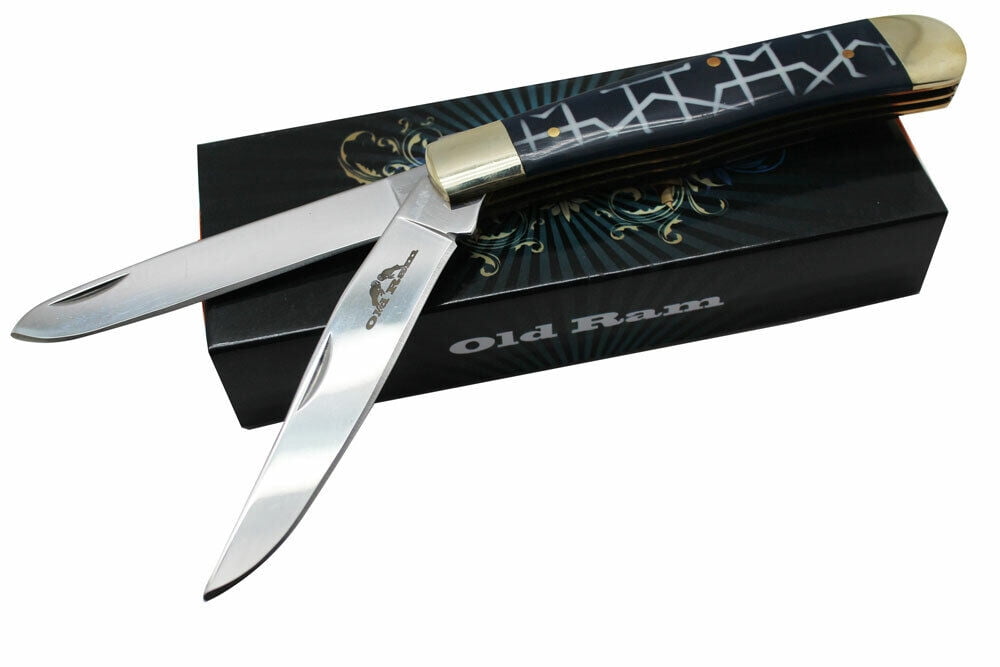 Old Ram Collection Everyday Carry Manual Folding Trapper Knife w/Smooth ...