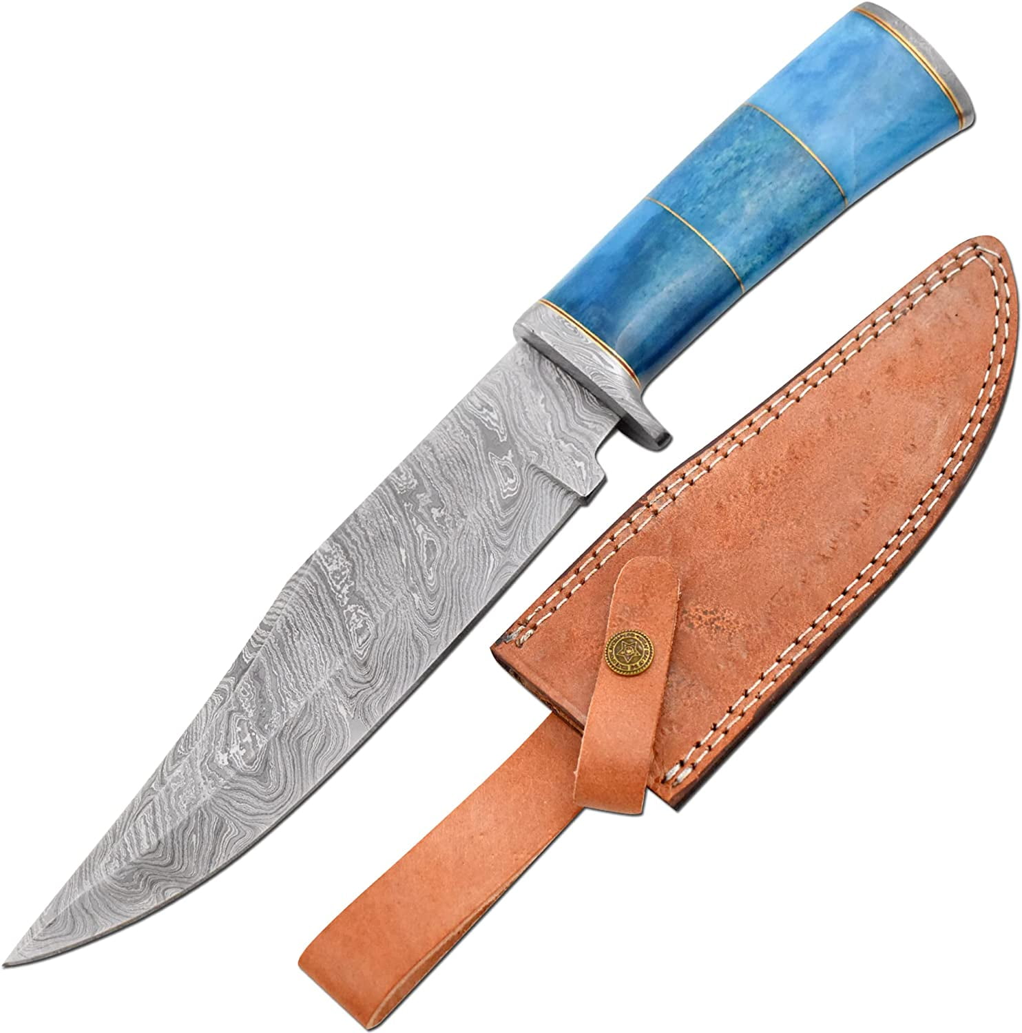 Old Ram Handmade Custom Damascus Drop Point Blade Hunting Bush-Craft ...