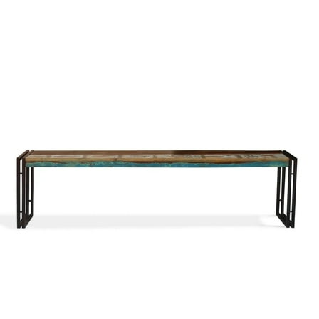 Live Edge Acacia Wood Dining Bench with Black Metal Legs - Walmart.com