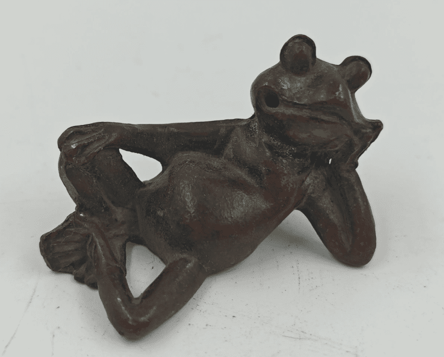 Old Red Copper Toad Frog Statue, Carved Fengshui Animal cute frog ...