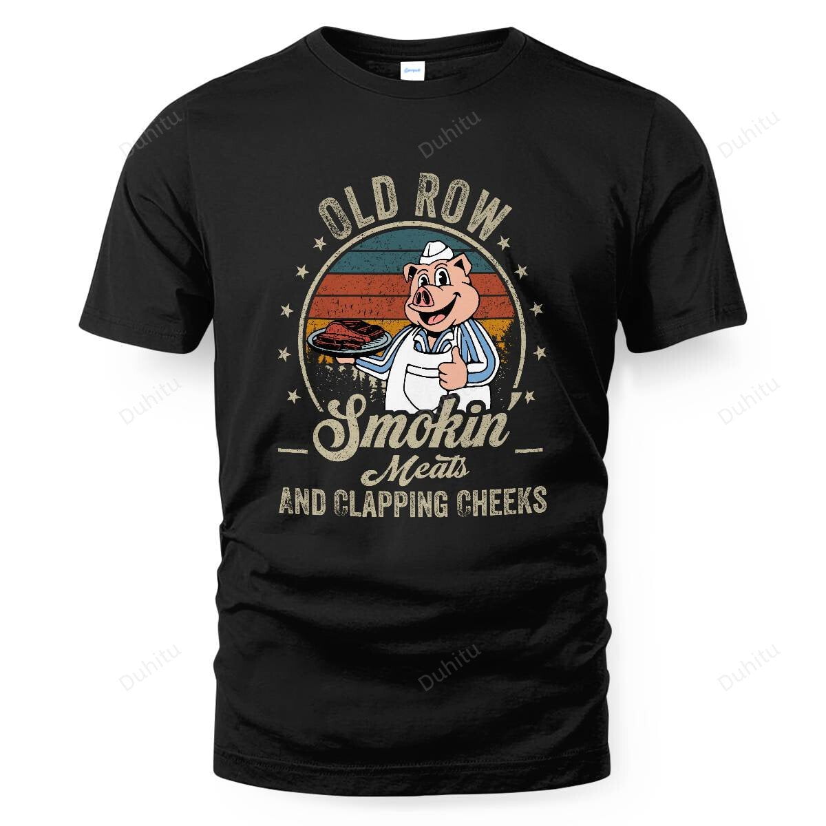 Old Row Smokin' Meats And Clapping Cheeks Retro BBQ Grilling, the t ...