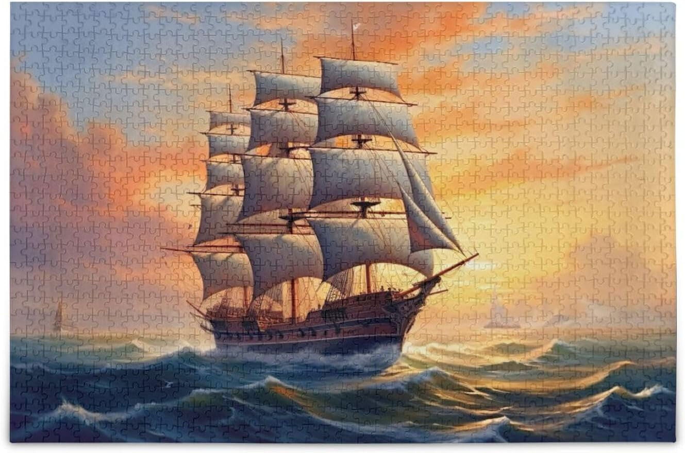 Old Sailing Ship Jigsaw Puzzles for Adults 500 Pieces, Die-Cut Puzzle ...
