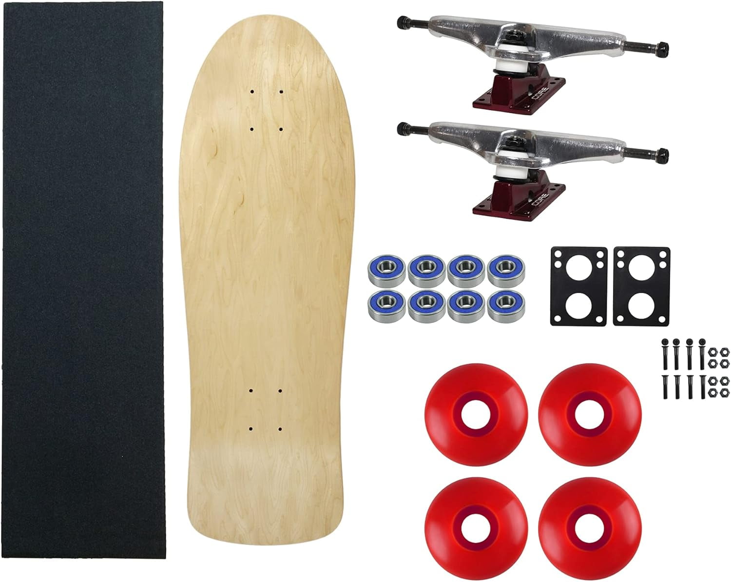 Old School 80's Skateboard Complete 30" Natural with Hollow 7.0 Silver ...