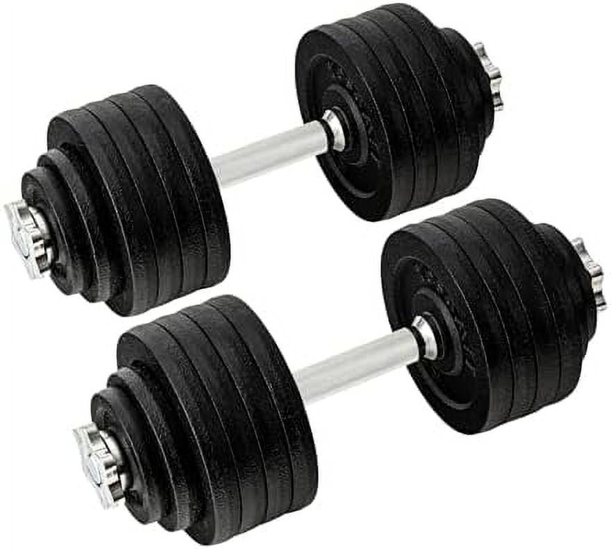 Old School Adjustable Dumbbell Set with Weight Plates, Star Lock ...