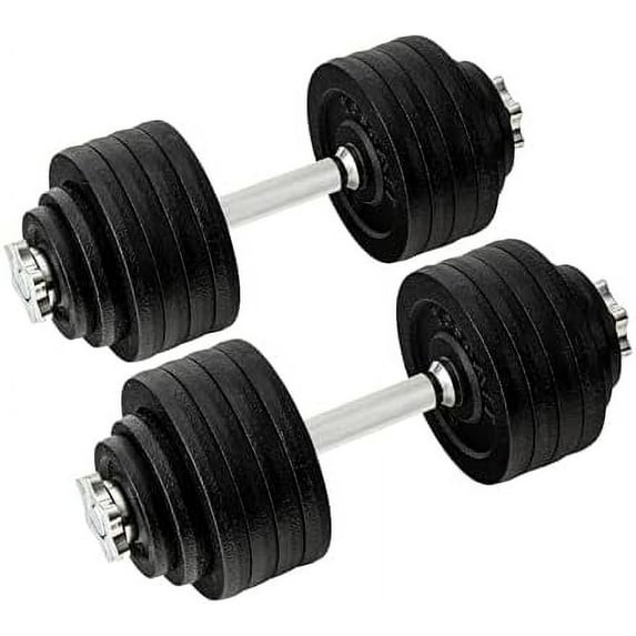 Old School Adjustable Dumbbell Set with Weight Plates, Star Lock ...