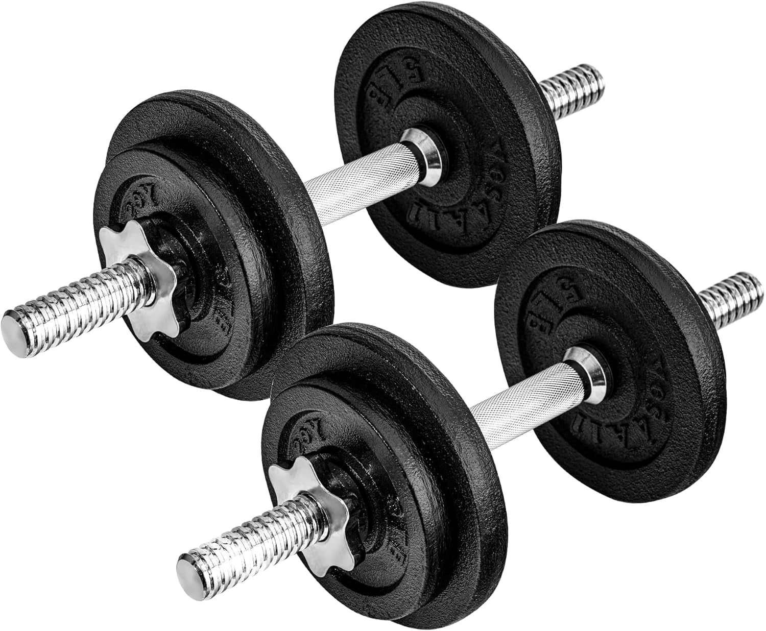 Old School Adjustable Dumbbell Set with Weight Plates, Star Lock ...