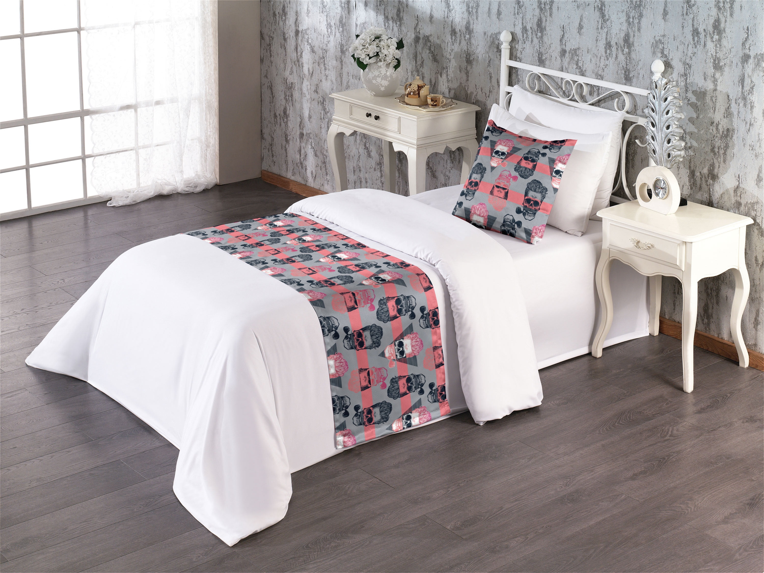 Old School Bed Runner Set, Traditional American Tattoo Inspired ...