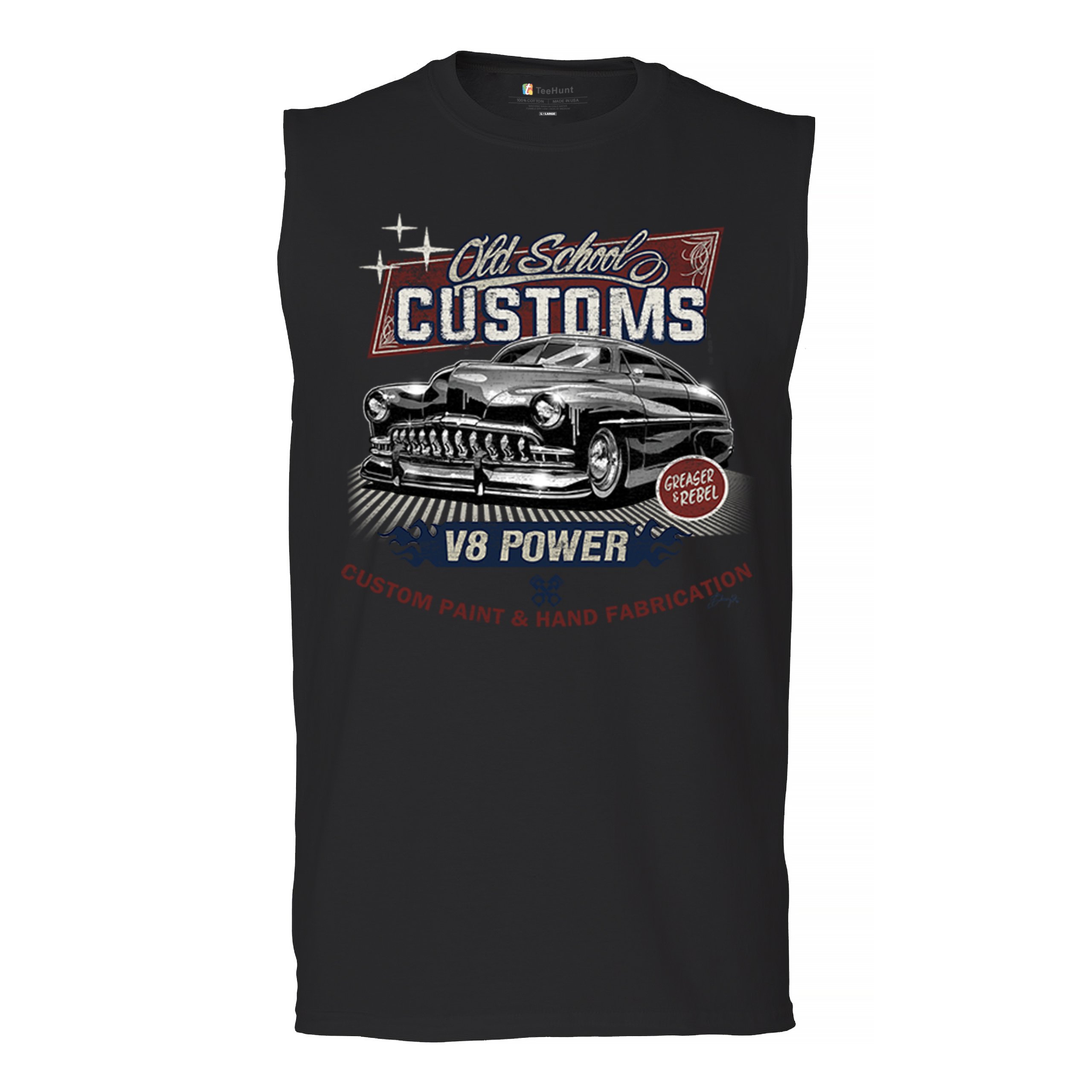 Old School Custom V8 Muscle Shirt Hot Rod Greaser & Rebel Car ...