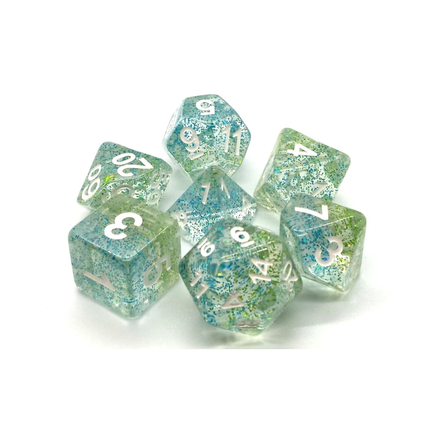 Old School Dice & Accessories Poly Set Coral Reef w/White (7) New ...