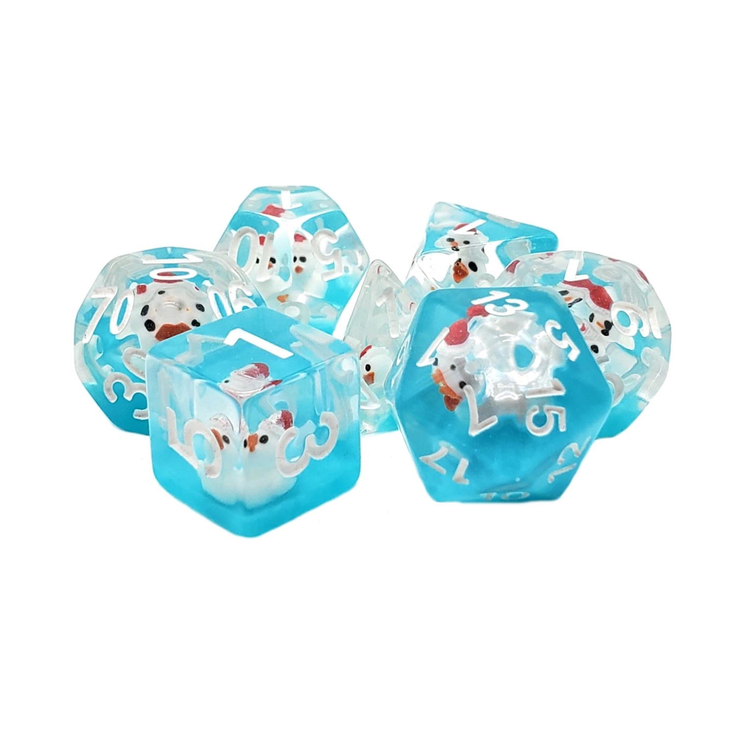 Old School Dice & Accessories Poly Set Holiday Duckling w/White (7 ...