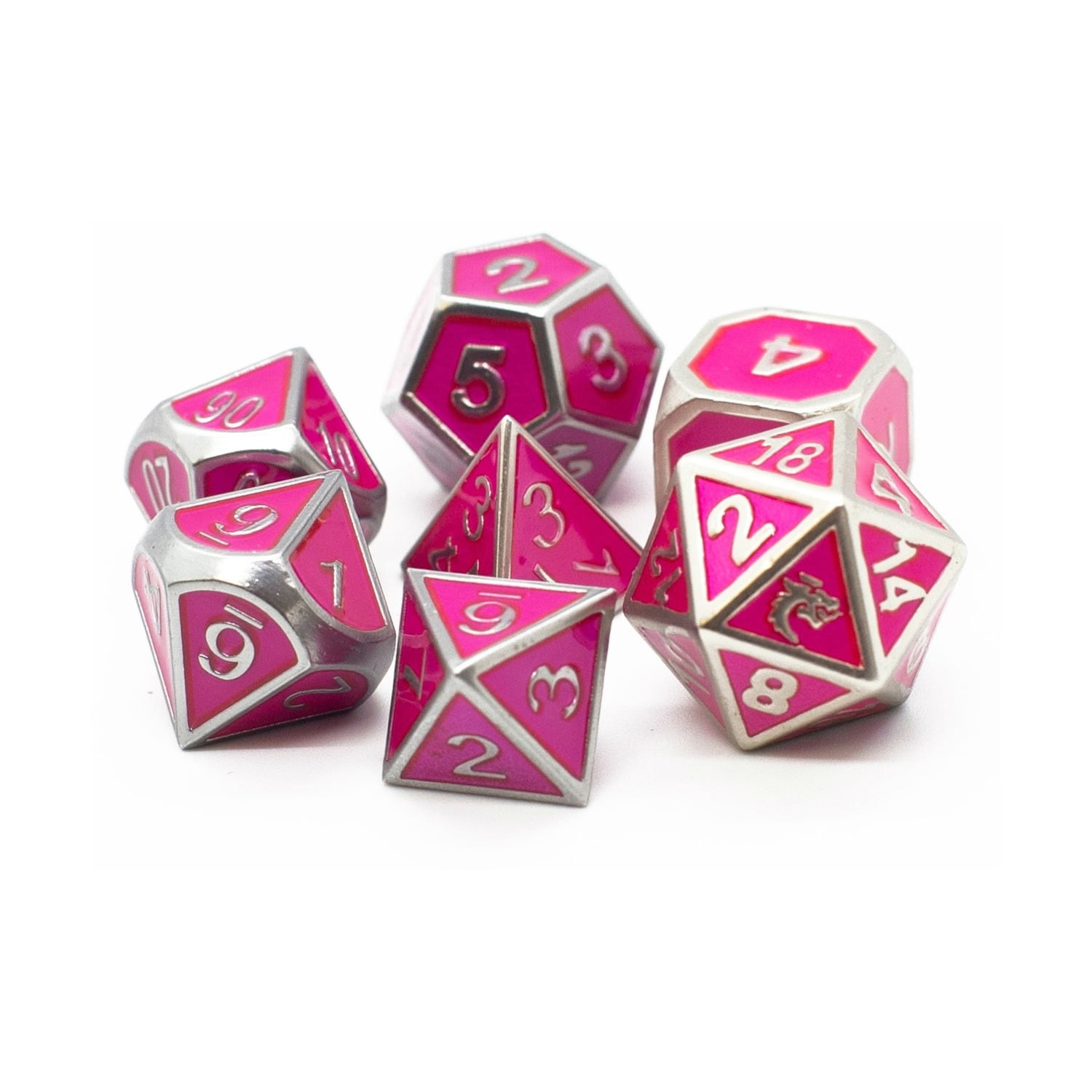 Old School Dice & Accessories Poly Set - Metallic Pink (7) New ...