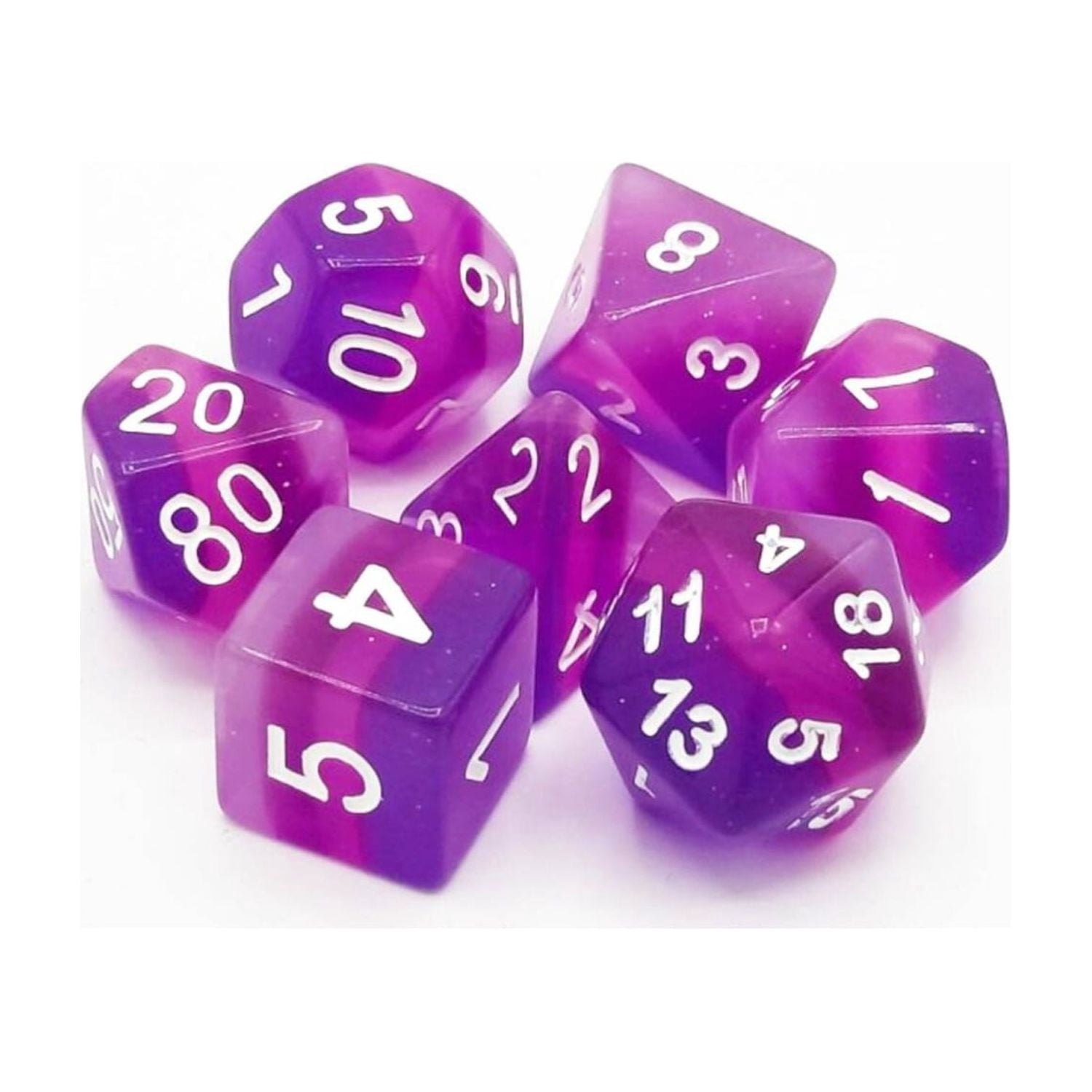 Old School Dice & Accessories Poly Set Purple Aurora w/White (7) (2nd Edition) New - Walmart.com
