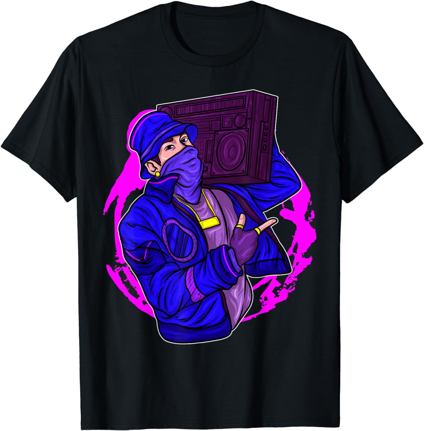 Old School Ghetto Blaster Hip Hop Music Graffiti T-Shirt - Walmart.com