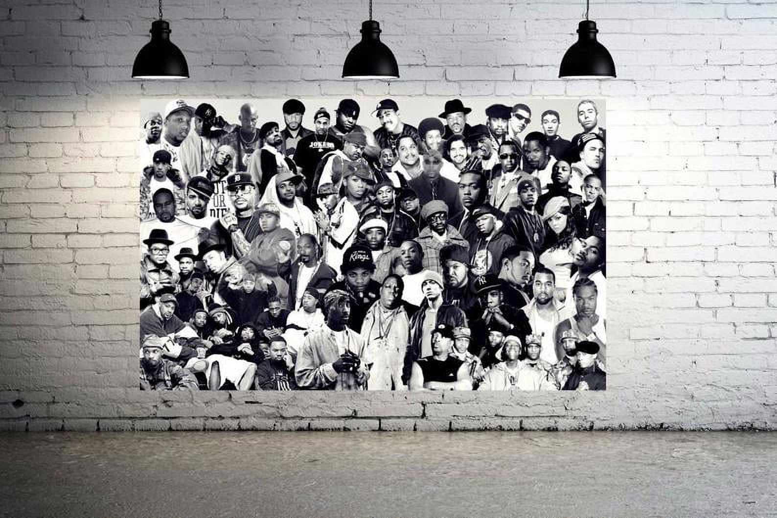 Old School Hip Hop Legends Rap Stars Collage Huge piece of art Run DMC ...