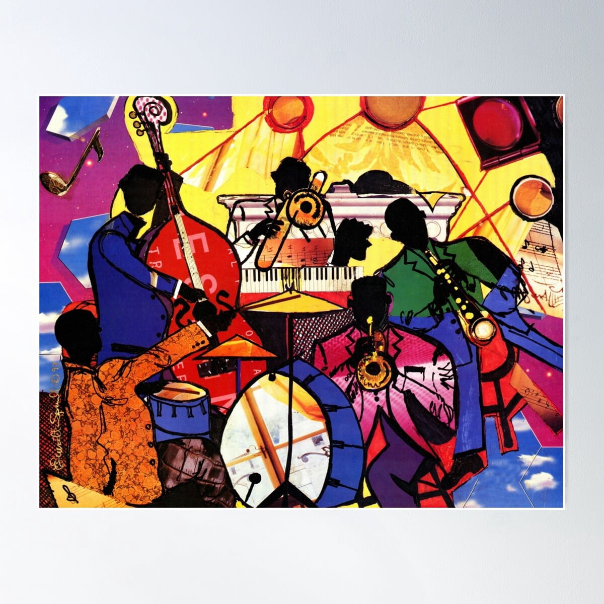 Old School Jazz Poster Wall Art, Modern Wall Decor For Living Room ...