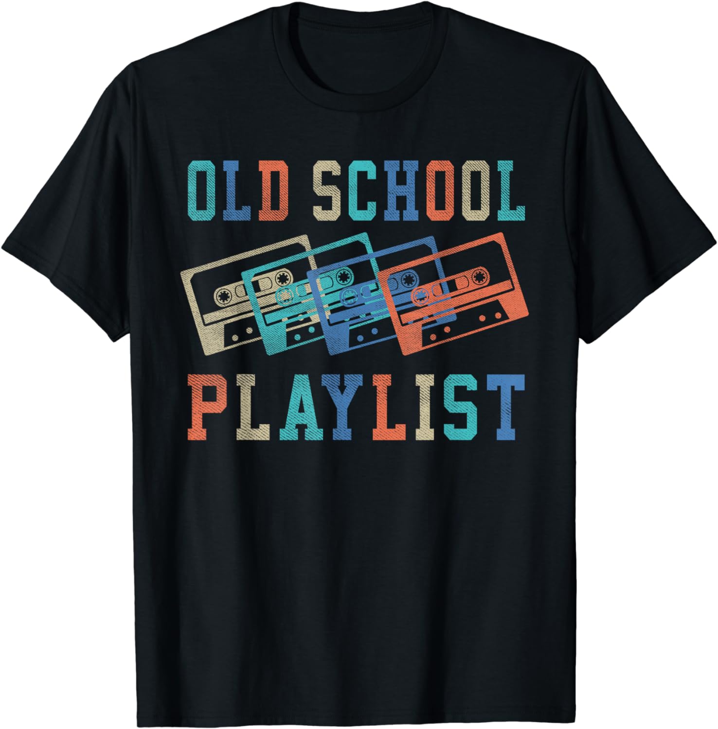 Old School Playlist Rock Cassette Tape Music Old School Band T-Shirt - Walmart.com