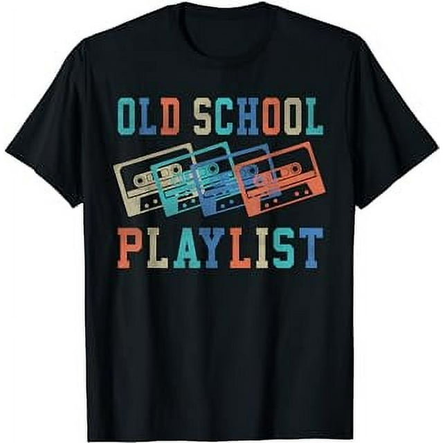 Old School Playlist Rock Cassette Tape Music Old School Band T-Shirt - Walmart.com