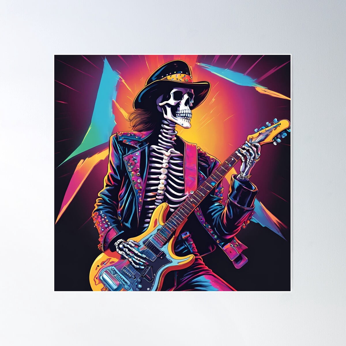 Old School Rocker Poster Wall Art, Modern Wall Decor For Living Room ...