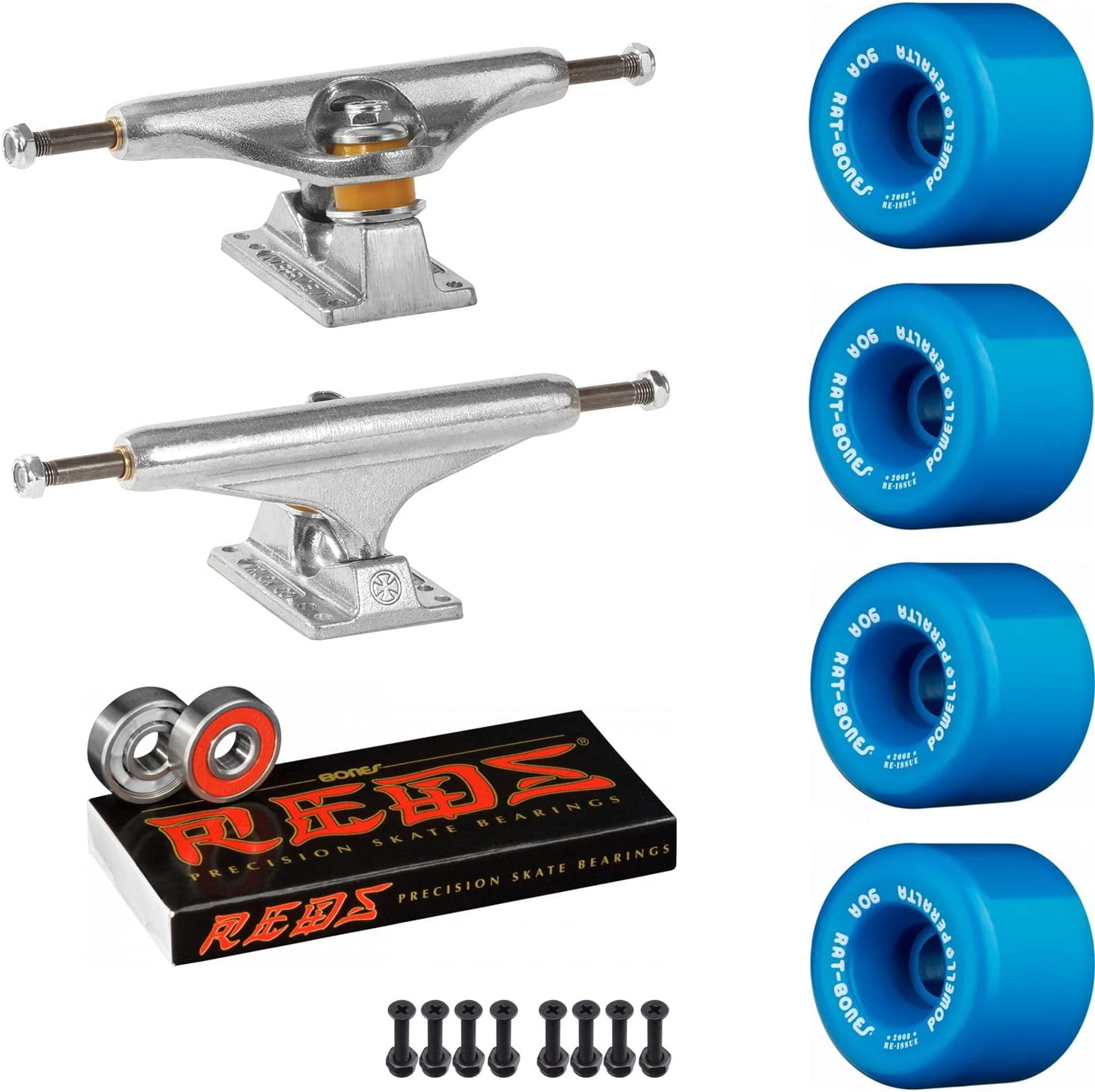 Old School Skateboard Pack with 169 Trucks, Powell Rat Bones Wheels ...