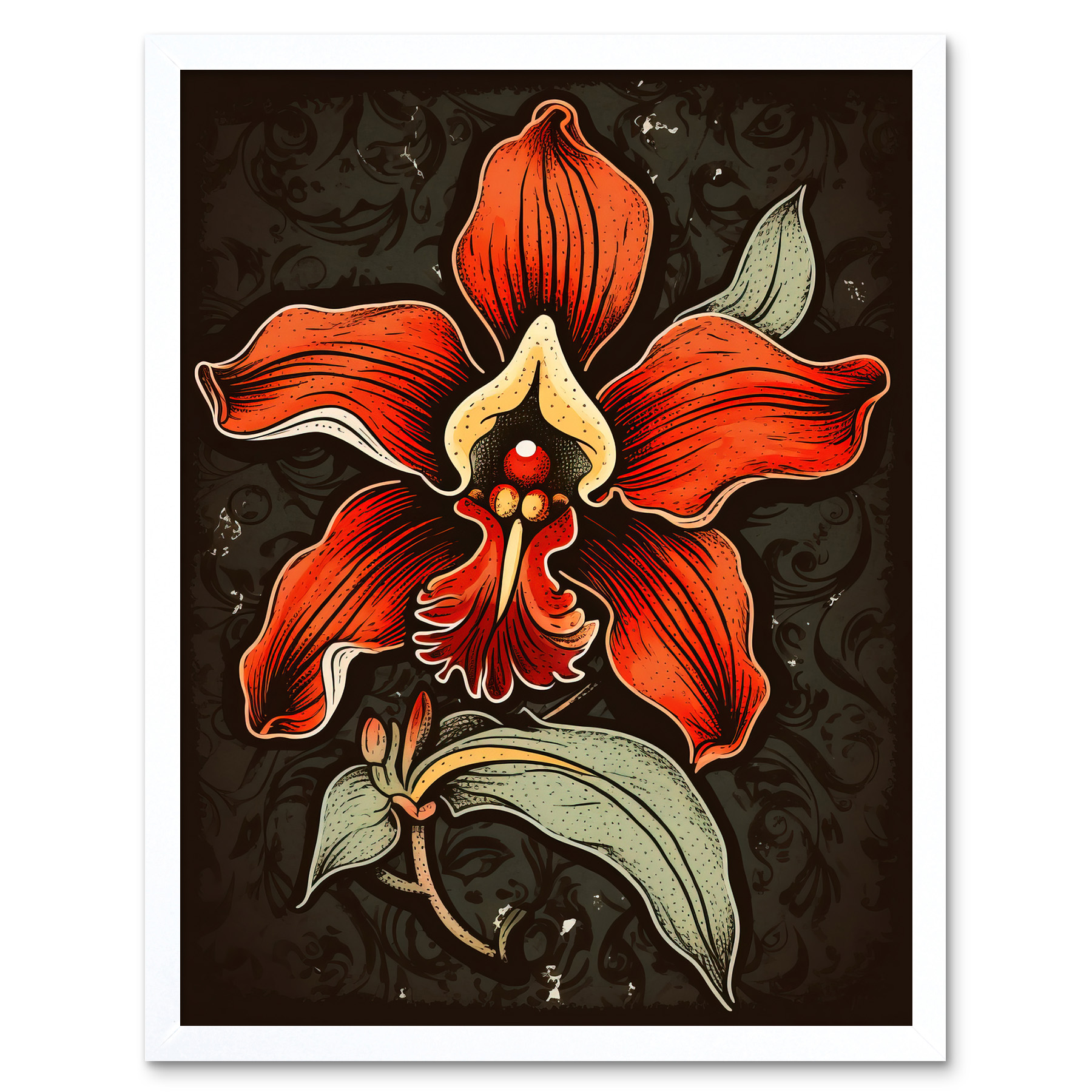 Old School USA Tattoo Ink Body Art Red Orchid Rockabilly Americana 50s ...