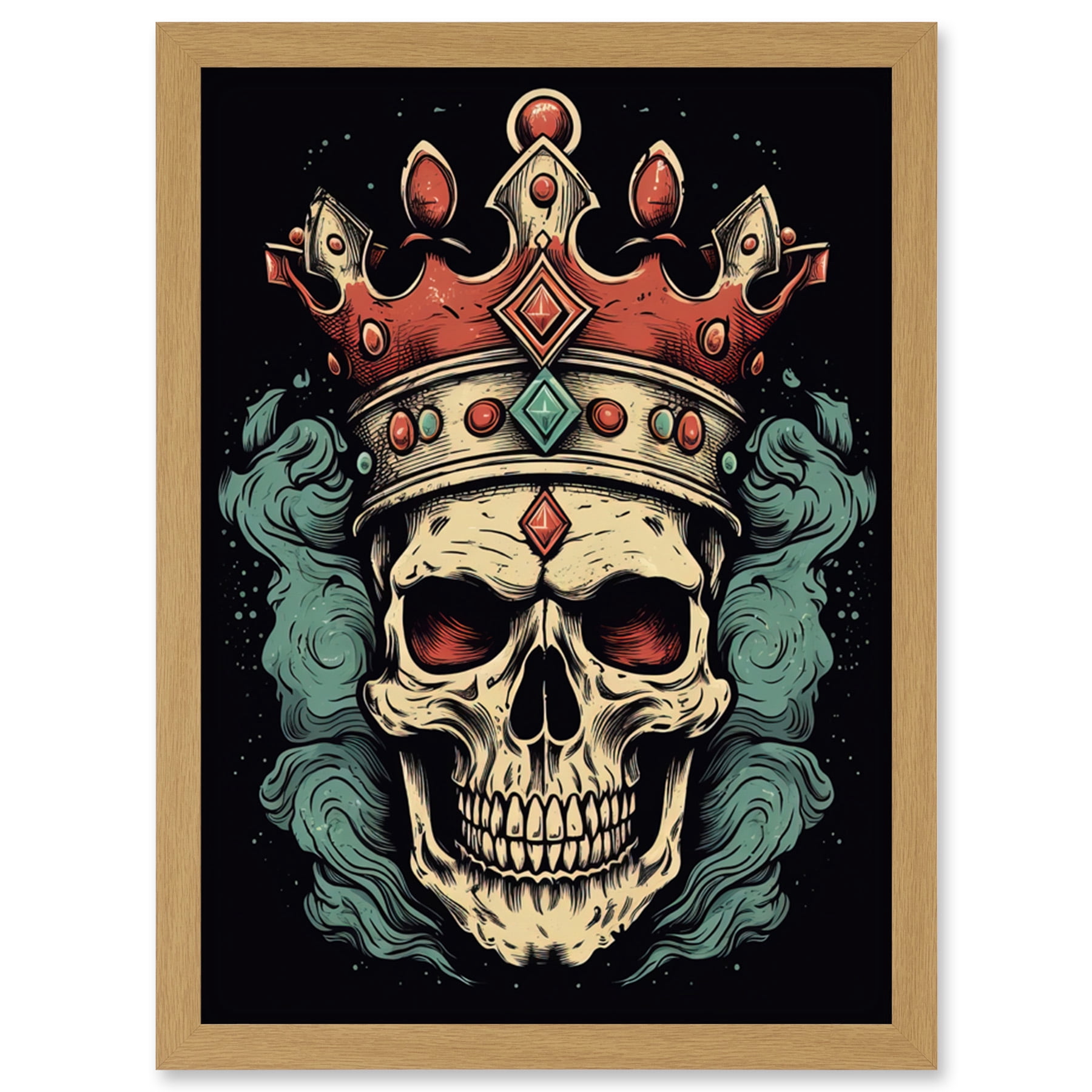 Old School USA Tattoo Ink Body Art Skull Crown Rockabilly Americana 50s ...