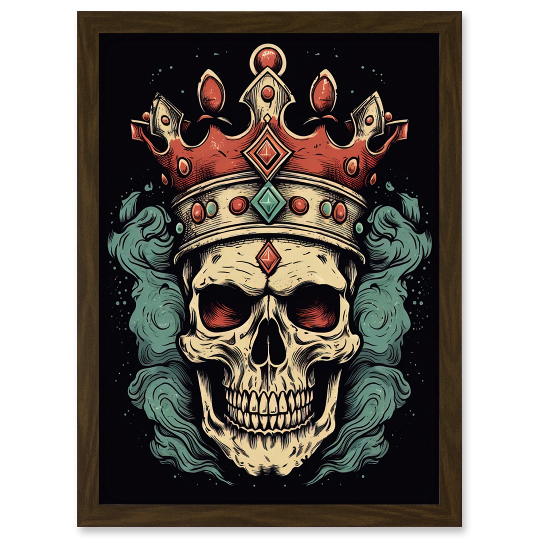Old School USA Tattoo Ink Body Art Skull Crown Rockabilly Americana 50s ...