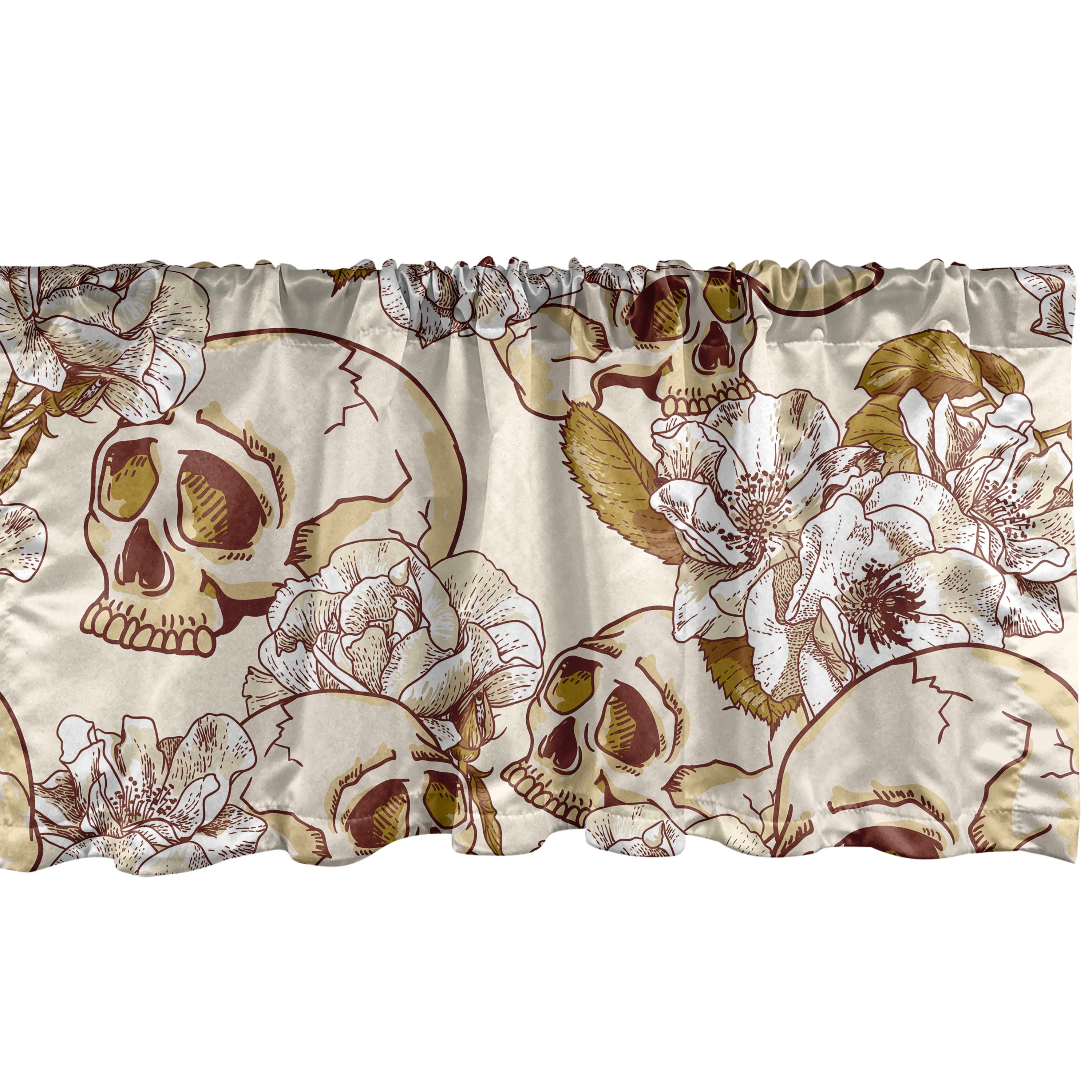 Old School Window Valance, Gothic Vibe American Traditional Skull and ...
