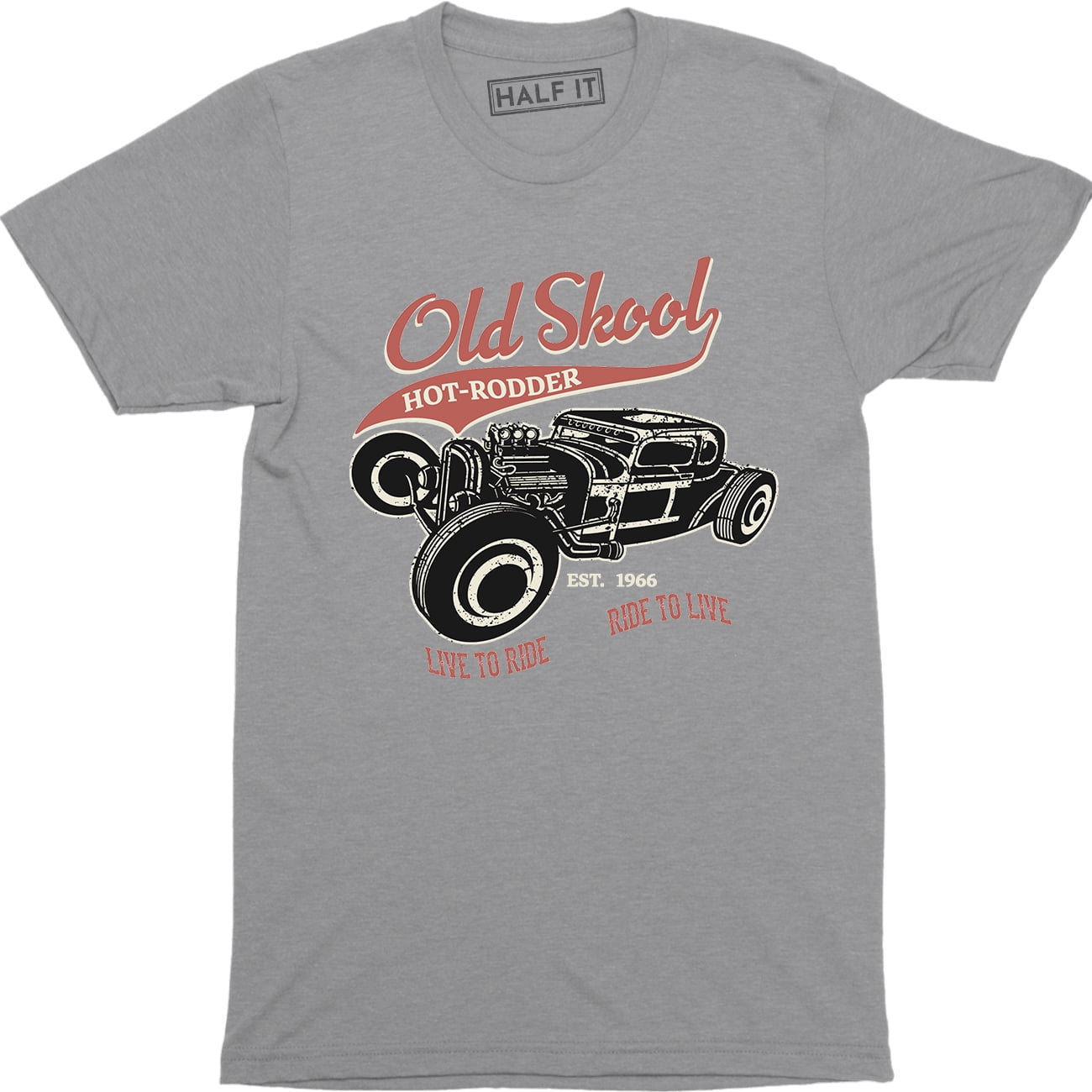 Old Skool Gear Head Live To Ride Hotrod Classic Car Speed Juniors Men T ...
