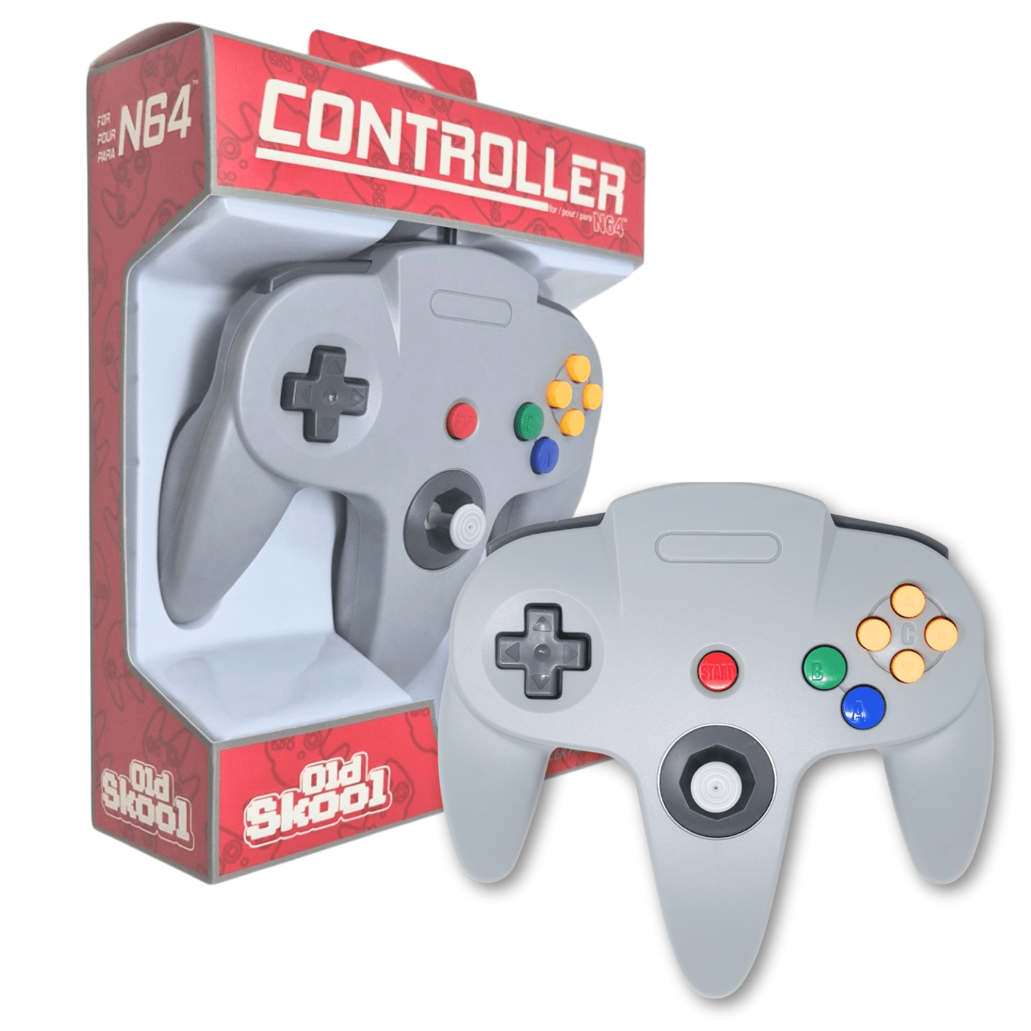 Old Skool N64 Joystick Controller for Nintendo 64 - Grey - Walmart.com