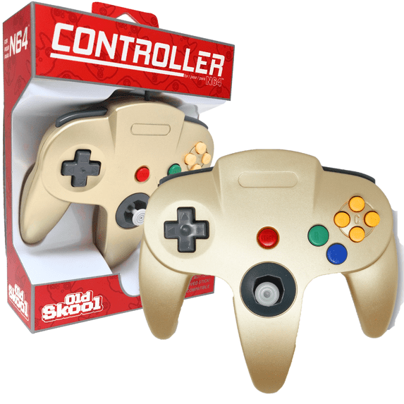Old Skool N64 Controller for Nintendo 64 - Gold - Walmart.com