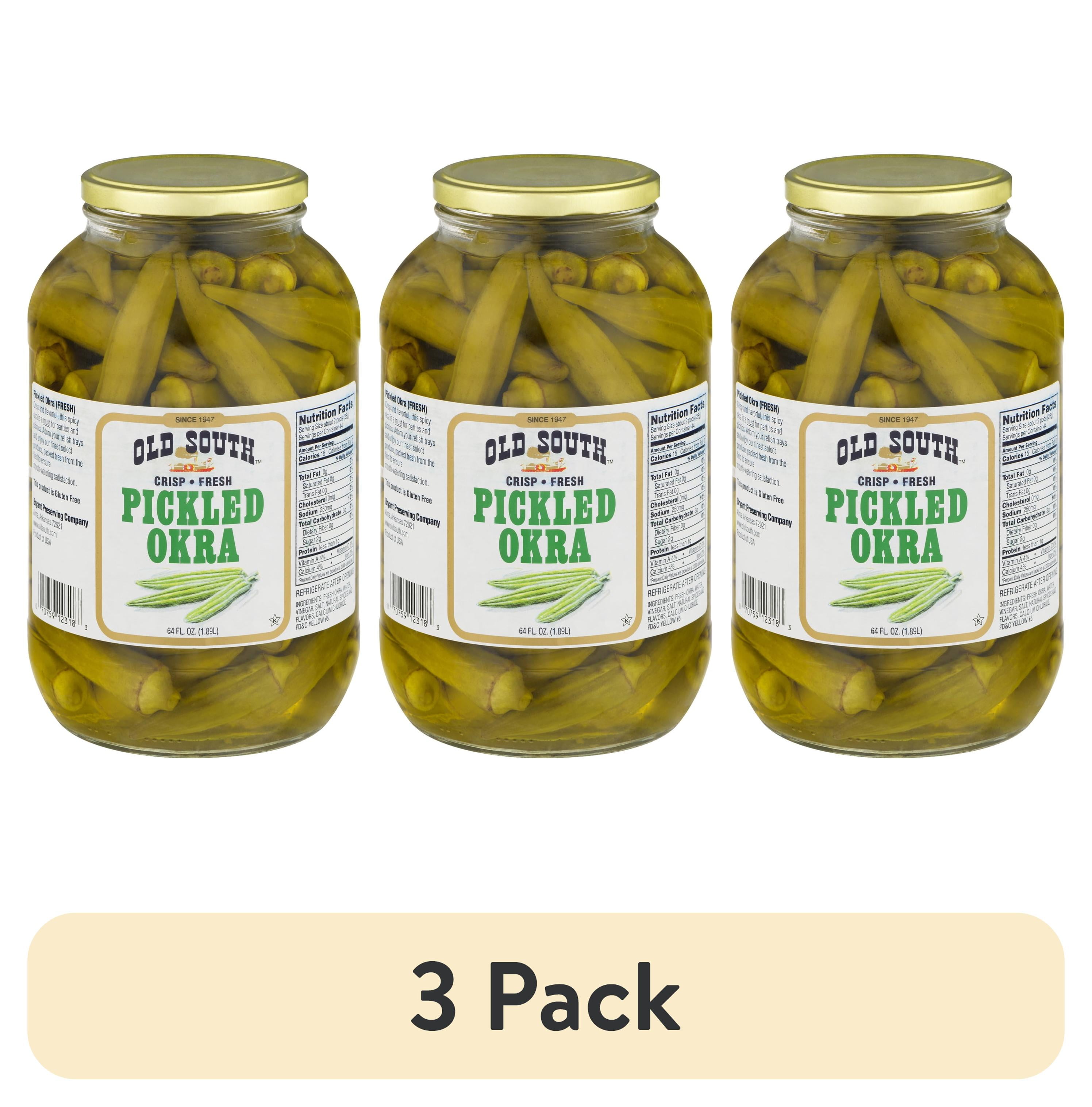 (3 pack) Old South Pickled Okra, 64 oz Jar - Walmart.com