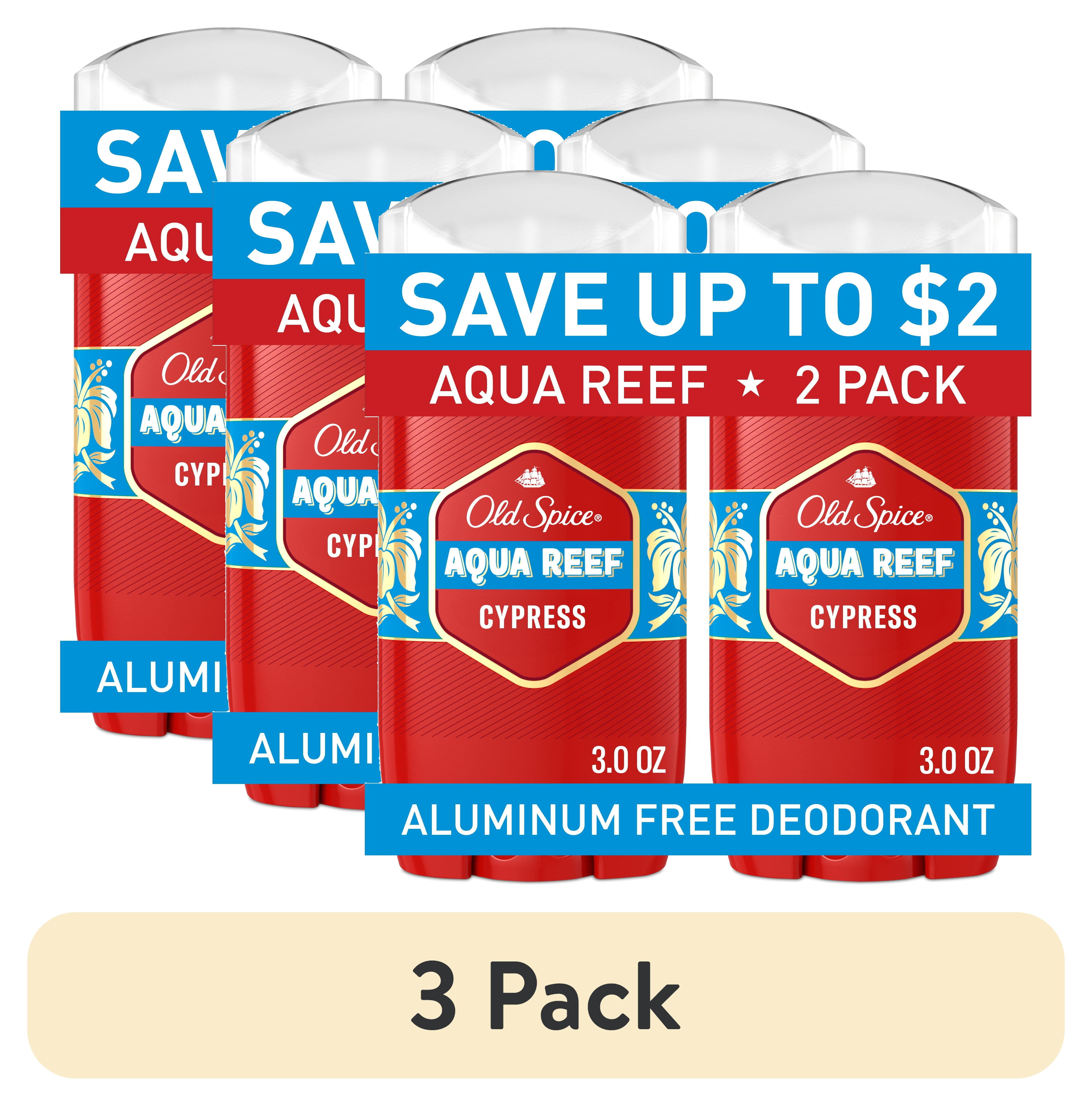 (3 pack) Old Spice Aluminum Free, Men's Deodorant, Aqua Reef, 3.0 oz (2 ...