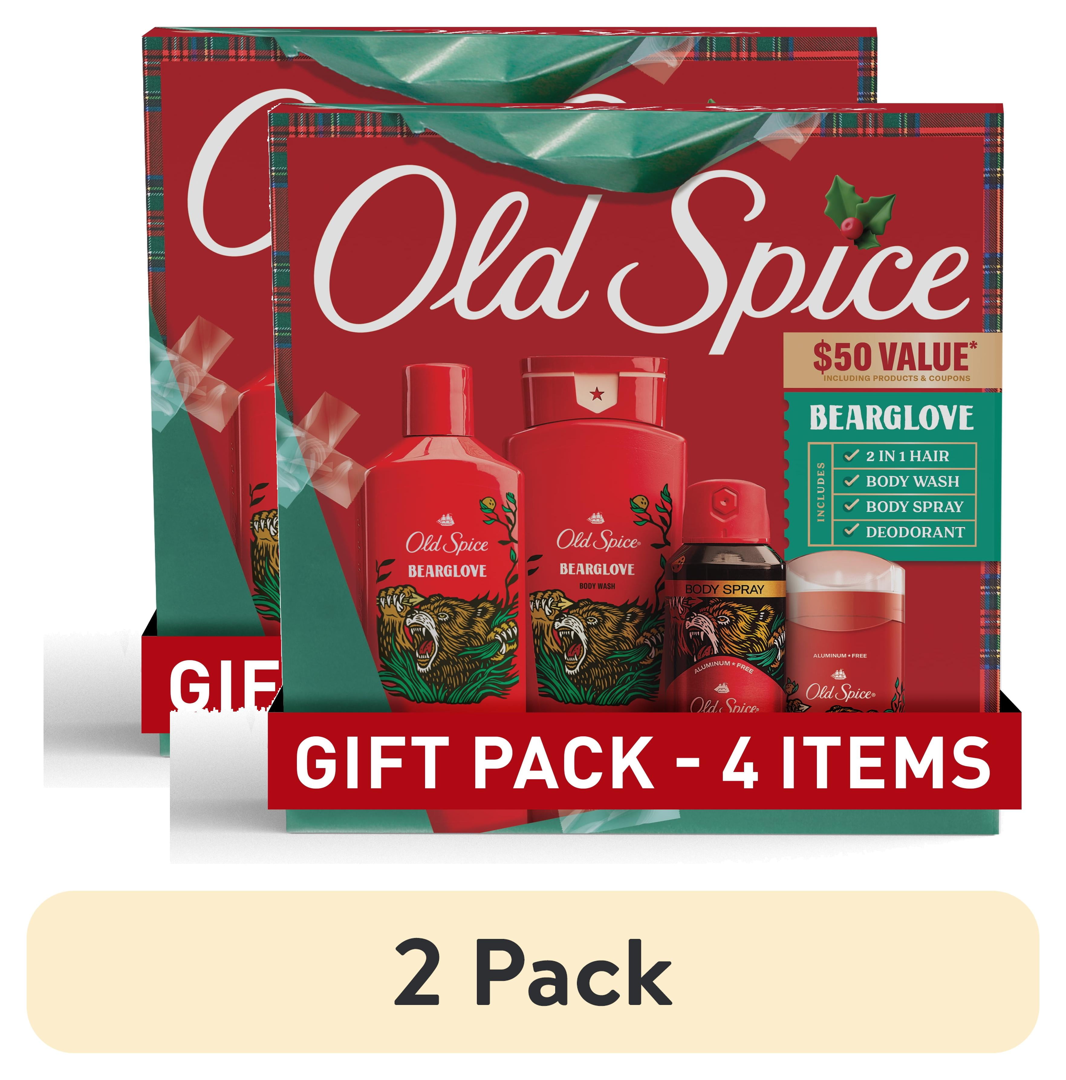 (2 pack) Old Spice Bearglove Holiday Pack, Body Wash, Deodorant, Body ...