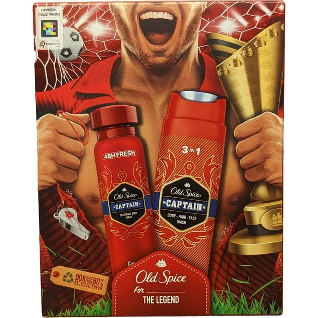 Old Spice Captain 2pc Set (1pc) Deodorant Body Spray 150ml + (1pc ...
