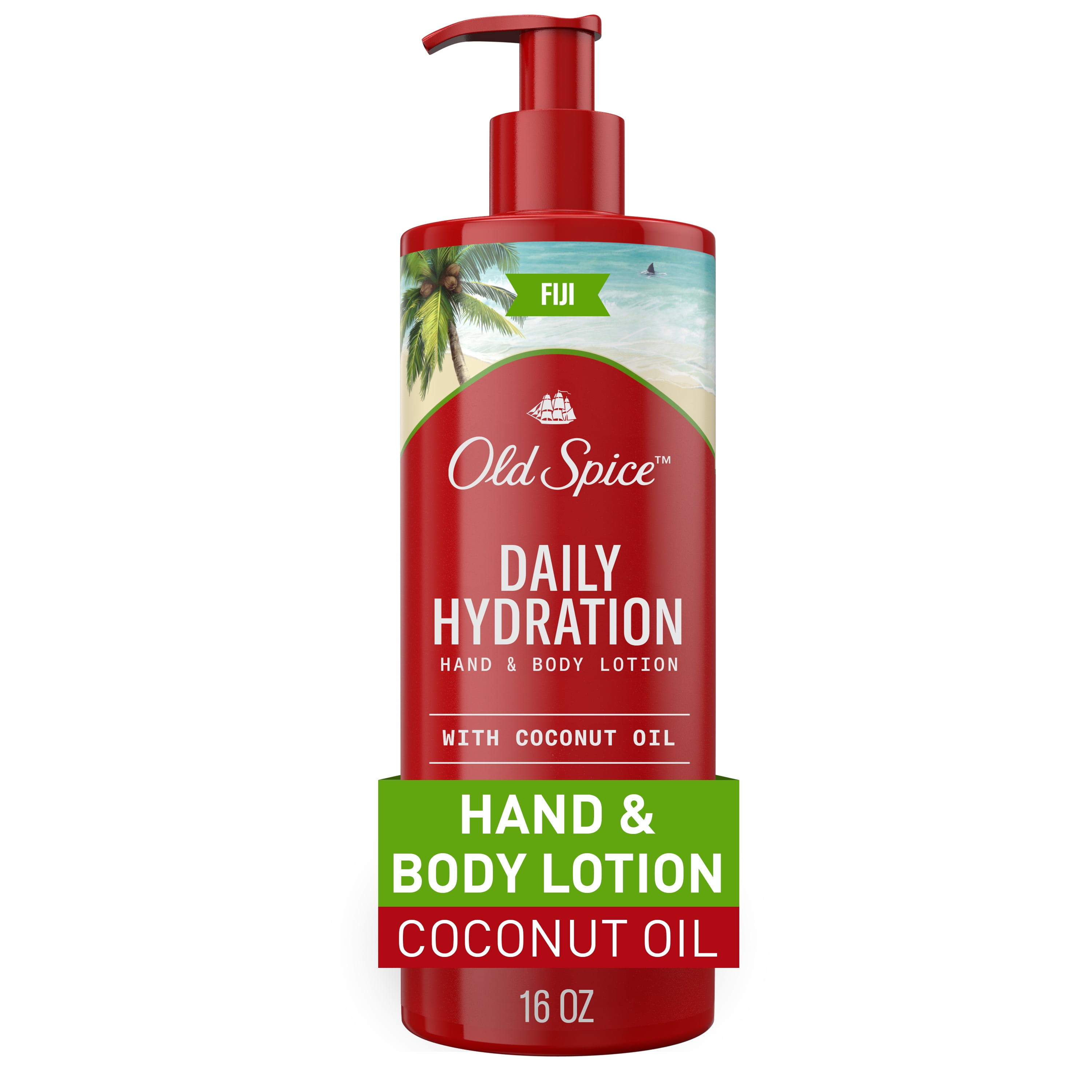 Old Spice Daily Hydration Hand & Body Lotion for Men, Fiji with Coconut ...